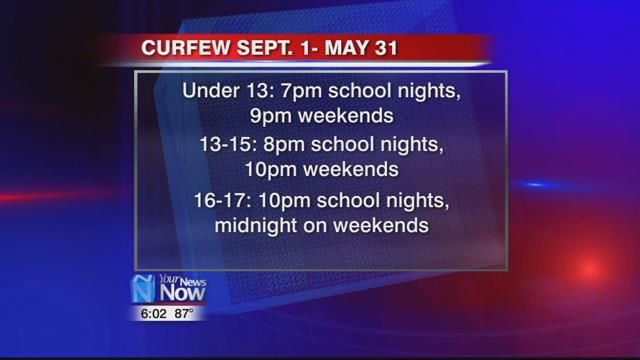 Adjusted Curfew Hours for the School Year - Hometownstations.com-WLIO ...